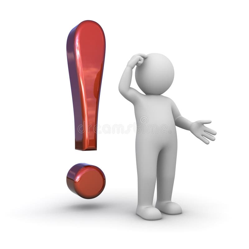 Persoon Met Een Uitroepteken Stock Illustratie - Illustration of zaken ...