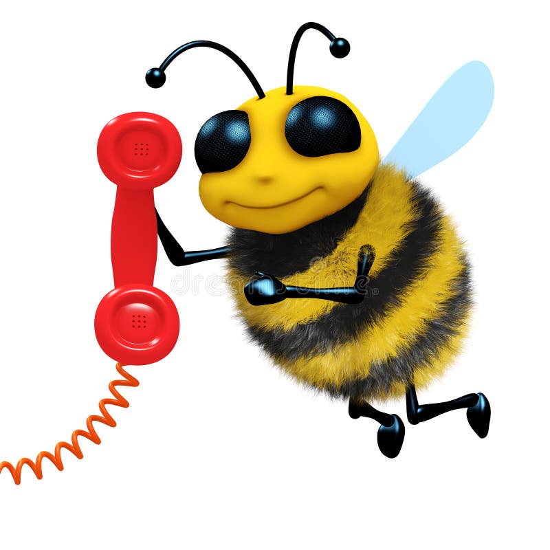 3d Telephone bee stock illustration. Illustration of funny - 39580291
