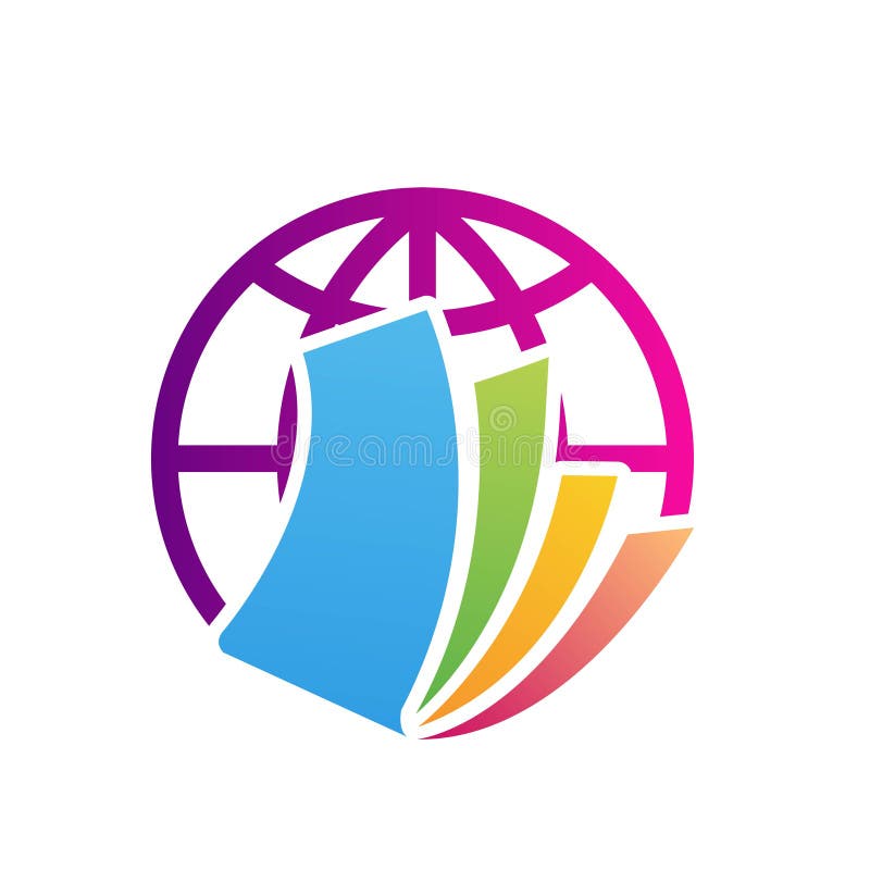 Globe book logo icon. stock vector. Illustration of icon - 238918148