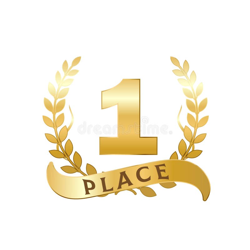 1st awards golden emblems. stock vector. Illustration of metal - 238919979