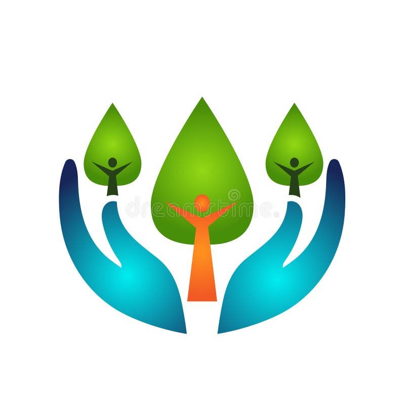Human Hands Protect Trees Vector Icon. Stock Vector - Illustration of ...