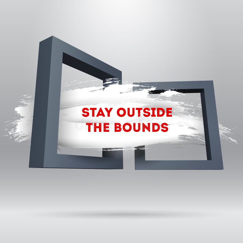 3D Template with Out of Frame Brush Stroke Stock Vector - Illustration ...