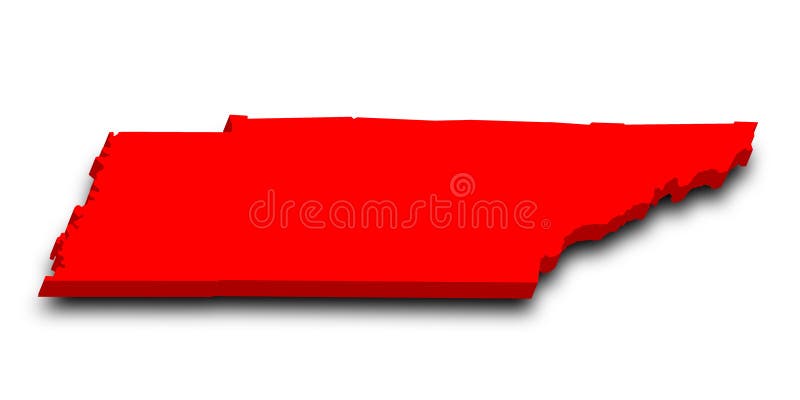 3d Tennessee Map with Color. United State of America, US, United State ...