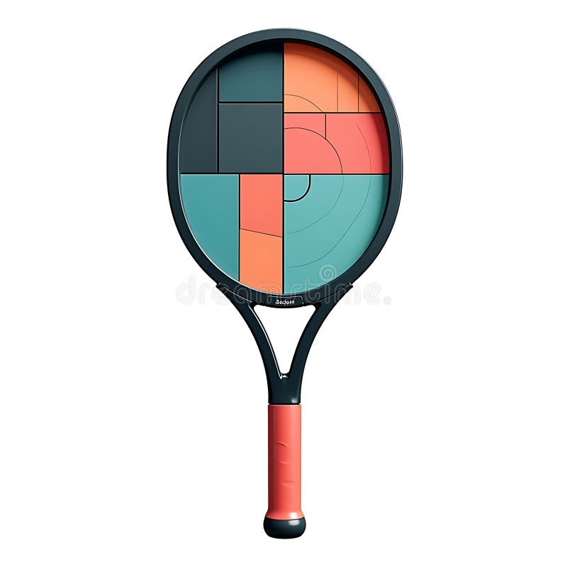 3D Tennis Racket Isolated on a White Background Stock Illustration ...