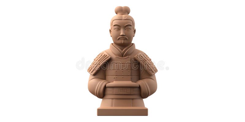 3D Terracotta Warrior Bust Isolated on Transparent Background Stock ...
