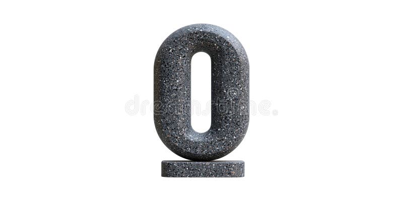 3D Terrazzo Stone Number Zero Sculpture. Modern Art and Design Element ...
