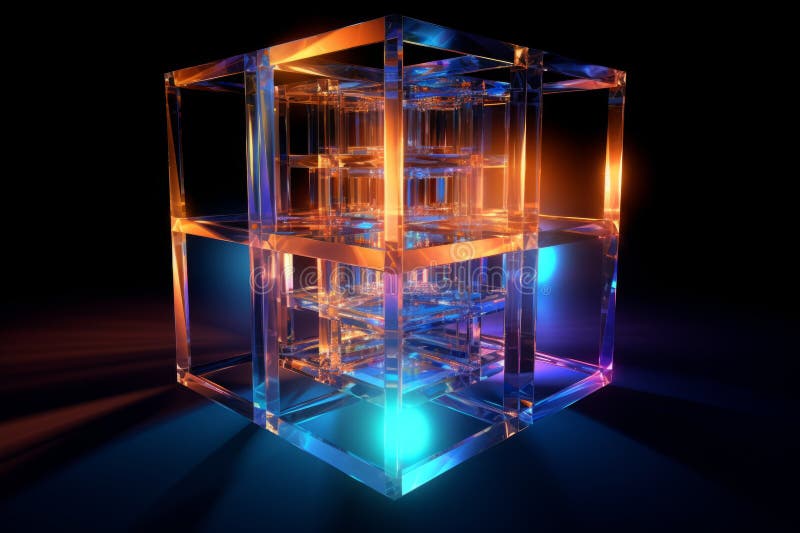 3D Tesseract, Illustrating Higher Dimensional Geometry Stock ...