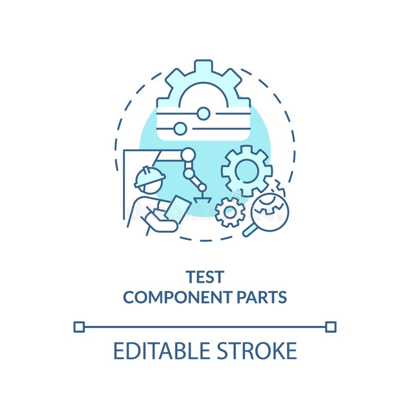 2D Test Component Parts Blue Line Icon Concept Stock Vector ...