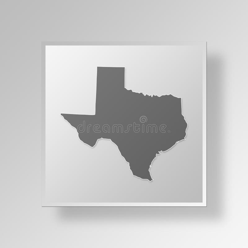 3D Texas Icon Business Concept Stock Illustration - Illustration of ...