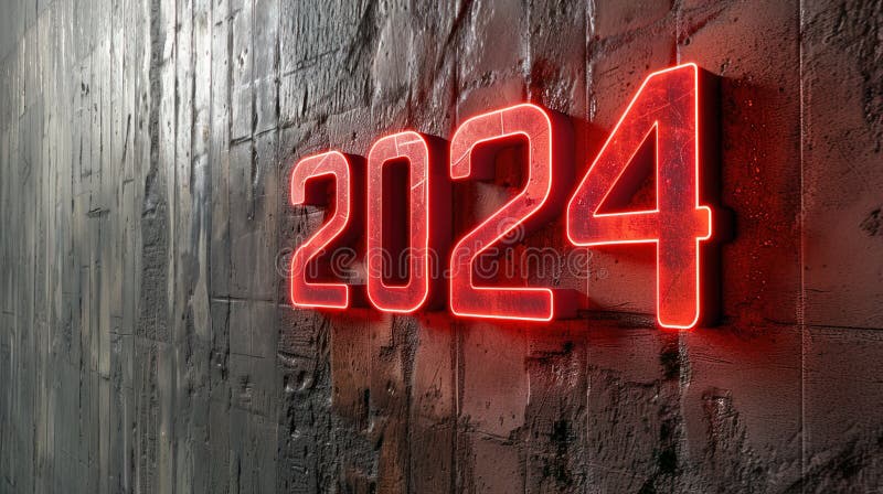 Dynamic 3D Text of 2024 : Futuristic and Vibrant Rendered Typography ...