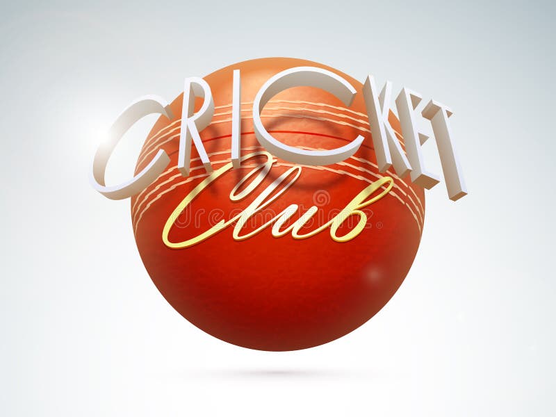 3D Text for Cricket Sports Concept. Stock Illustration - Illustration ...