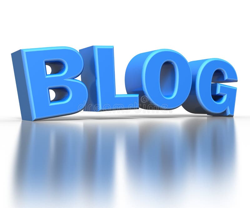 3d Text Blog, Isolated with Reflection Stock Illustration ...