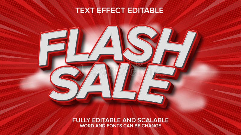 3d Text Effect Flash Sale Vector Editable Stock Illustration ...
