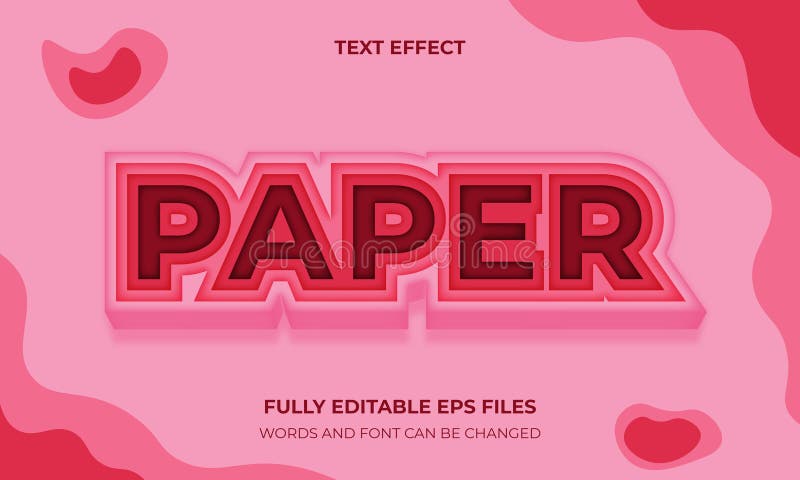 3D Text Effect with Papaer Cut Style Vector Stock Vector - Illustration ...