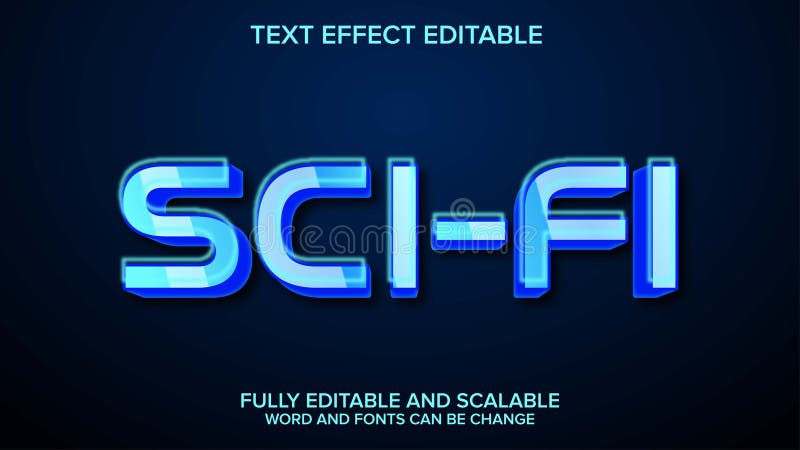 3d Text Effect Sci-fi Vector Editable Stock Illustration - Illustration ...