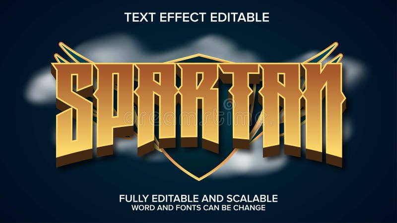 3d Text Effect Spartan Vector Editable Stock Illustration ...
