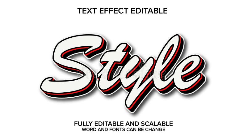 3d Text Effect Style Vector Editable Stock Illustration - Illustration of lettering, vector ...