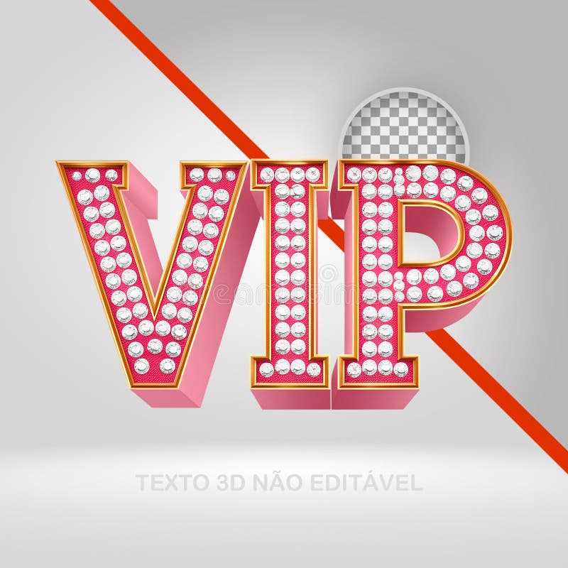 3D Text with Golden Letters Vip Stock Illustration - Illustration of ...