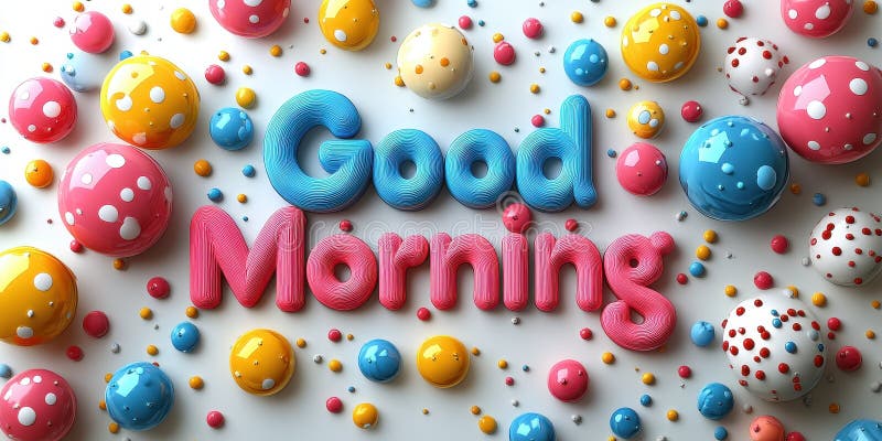 3D Text Good Morning with Bold, Colorful Letters, Suitable for Digital ...