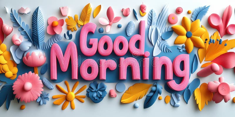 3D Text Good Morning with Bold, Colorful Letters, Suitable for Digital ...