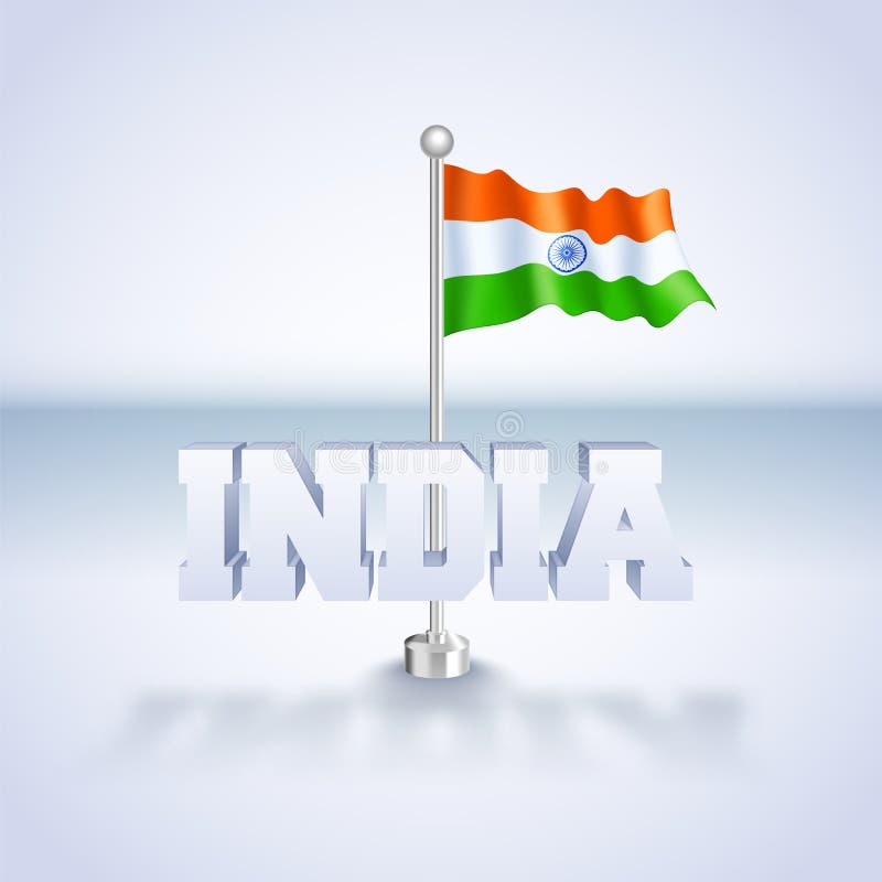 Indien-Text Mit Indischer Markierungsfahne Stock Abbildung ...