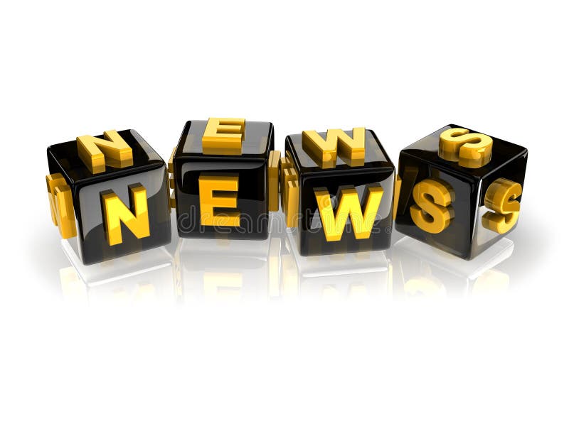 NEWS text on box stock illustration. Illustration of design - 6434963