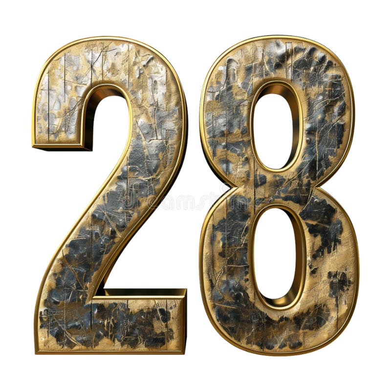 3D Text of Number 28 on Transparent Background - Ai Generated Stock ...