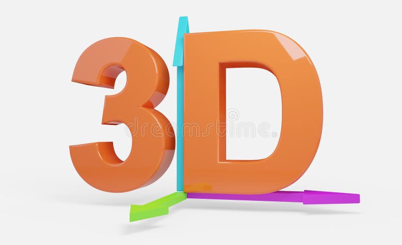 3D Text Orange with Arrows Illustration Isolated Stock Illustration ...