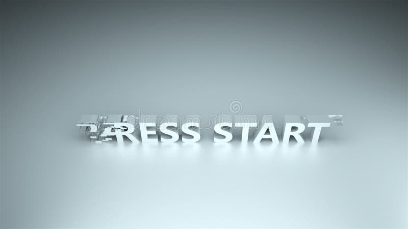 3d Text - Press Start with Glitches Effect are on Surface, Background ...