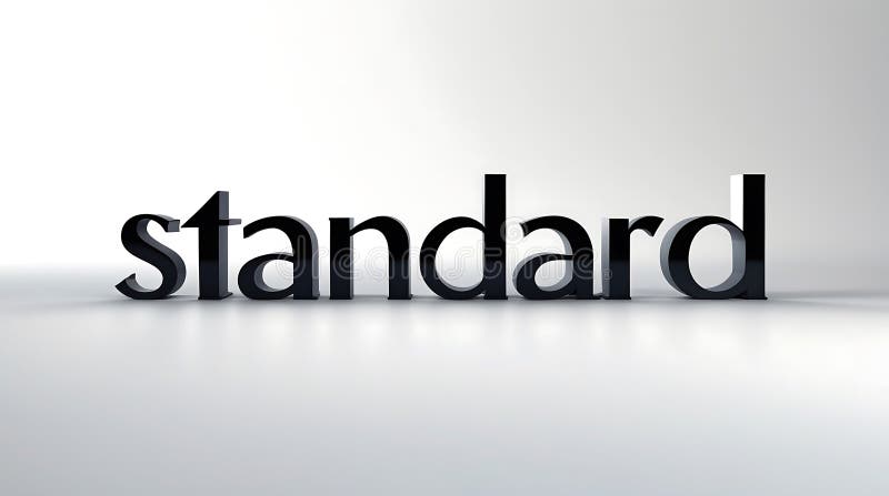 3D Text Representation of the Word Standard Displayed on a Smooth ...