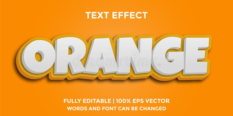 Orange Editable Text Effect Template Stock Vector - Illustration of ...
