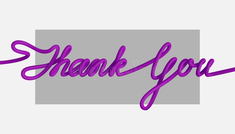 3D Text - Thank You. One Line Drawing of Phrase Stock Vector ...
