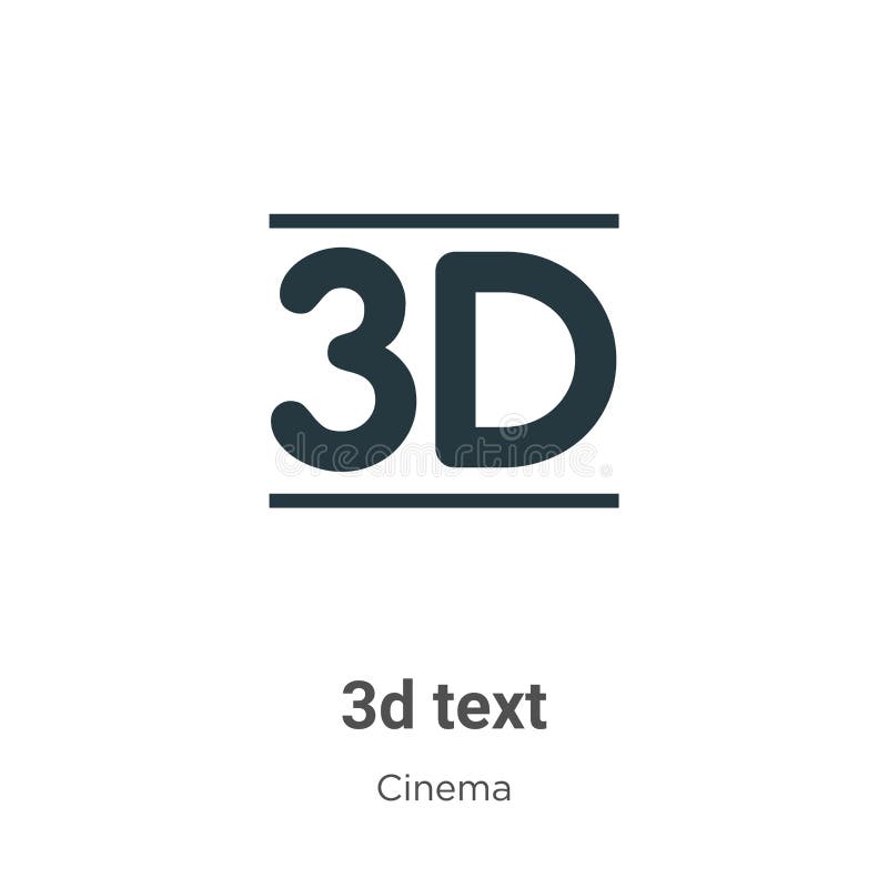 3d Text Vector Icon on White Background. Flat Vector 3d Text Icon ...
