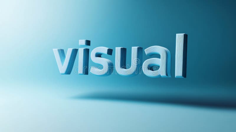 3d Text Visual on Blue Background, Creative Design Concept Stock Image ...