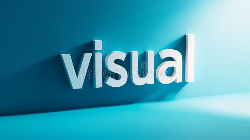 3d Text Visual in Light Blue Background, Creative Design Concept Stock ...