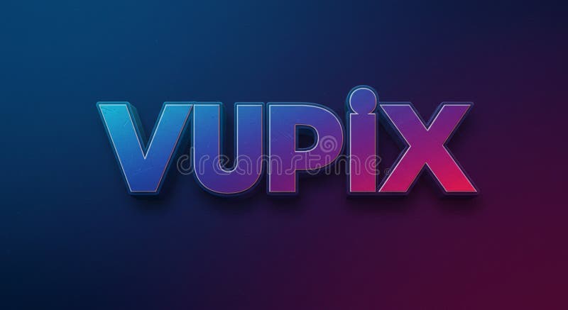 3D Text "VUPIX" is Displayed Against a Gradient Background ...