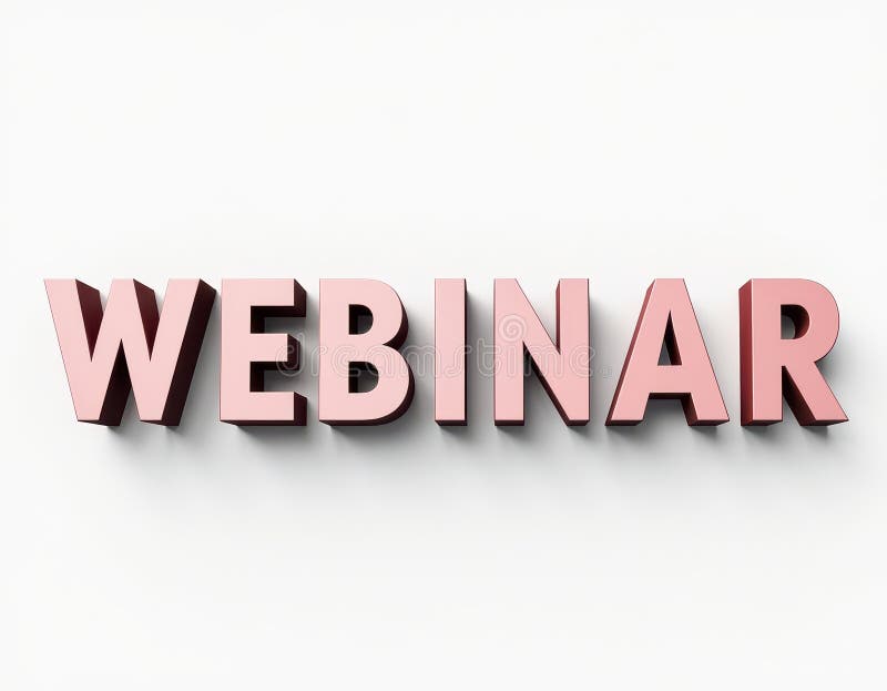 3D Text WEBINAR in Bold Pink Letters on a White Background. Stock ...