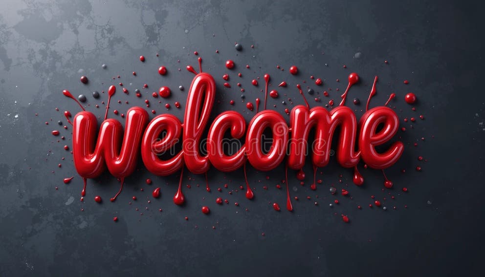 3D text welcome in red, stock illustration. Illustration of organ ...