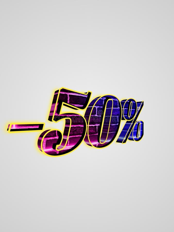 3D Text Written -50 with Beautiful Colorful Effects. 3D Rendering Stock ...