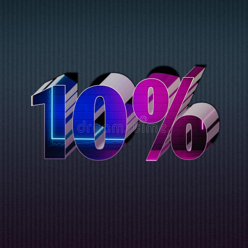 3D Text Written 10 with Beautiful Colorful Effects. 3D Rendering or 3D ...