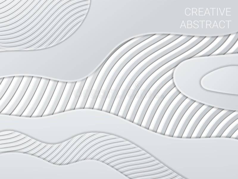 3D Texture Background. White Layers. Abstract Topographic Pattern ...