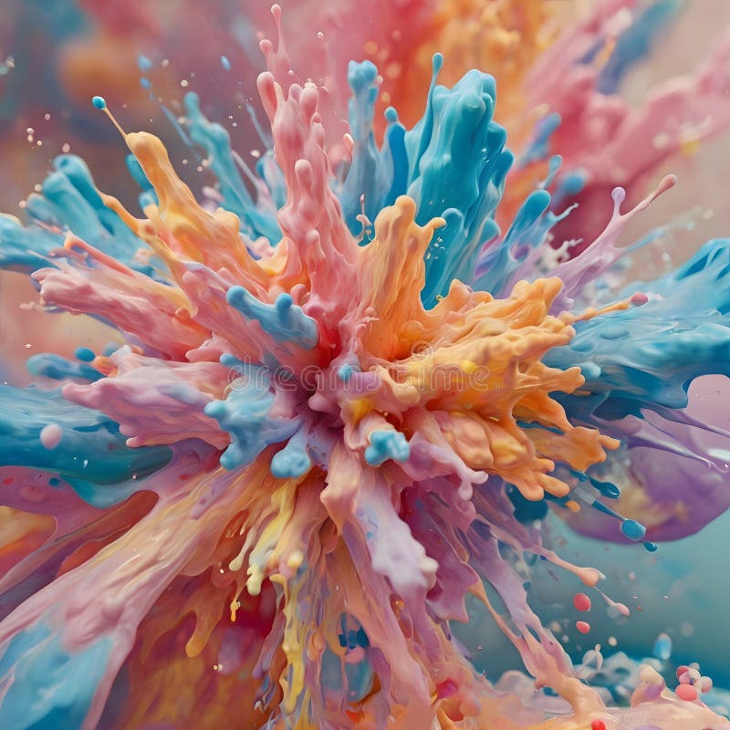 3d Texture of Pastel Paint Explosion Stock Illustration - Illustration ...
