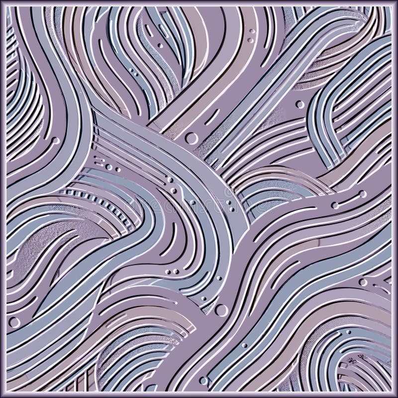 3d Textured Emboss Squiggles, Doodle Lines, Curves, Waves, Circles ...