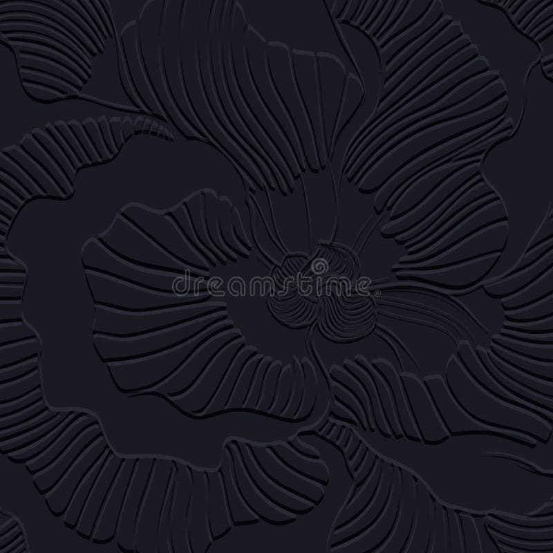 3d Textured Emboss Waves and Curves Modern Dark Black Pattern ...