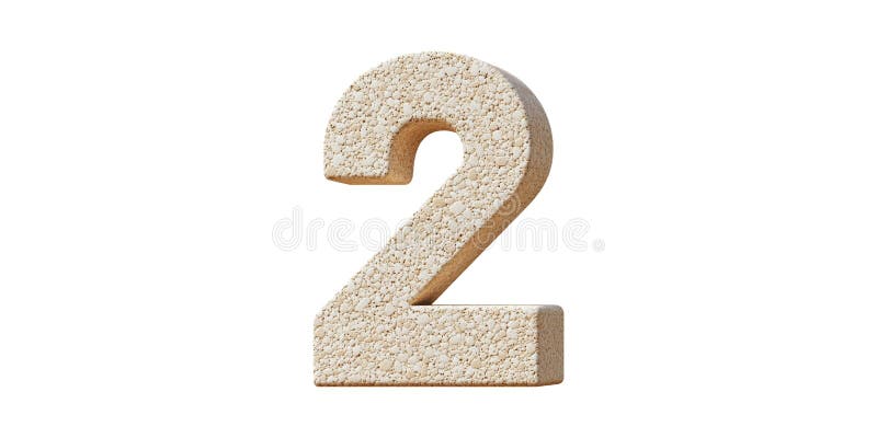 3D Textured Number Two. Symbolic Representation of Quantity and Design ...