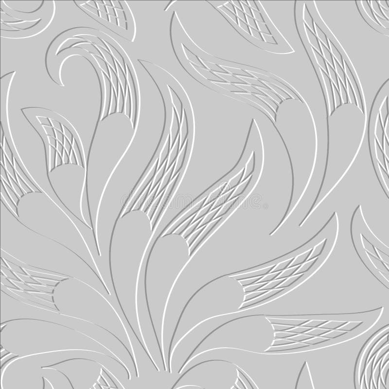 3d Textured White Floral Seamless Pattern. Surface Paisley Flowers ...