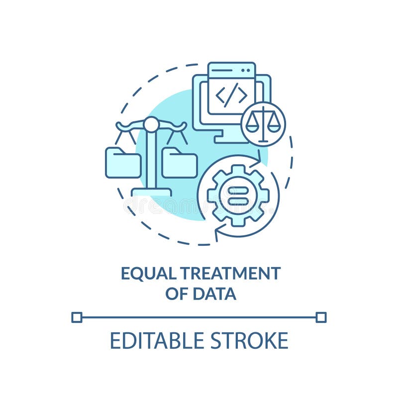 2D Thin Line Blue Icon Equal Treatment of Data Concept Stock Vector ...