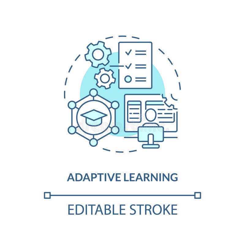 Adaptive Learning in AI Education Concept Editable Icon Stock Vector ...
