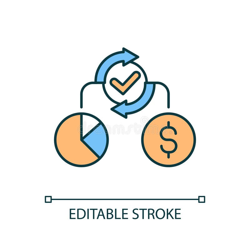 2D Thin Line Colorful Information Sharing Icon Stock Vector ...