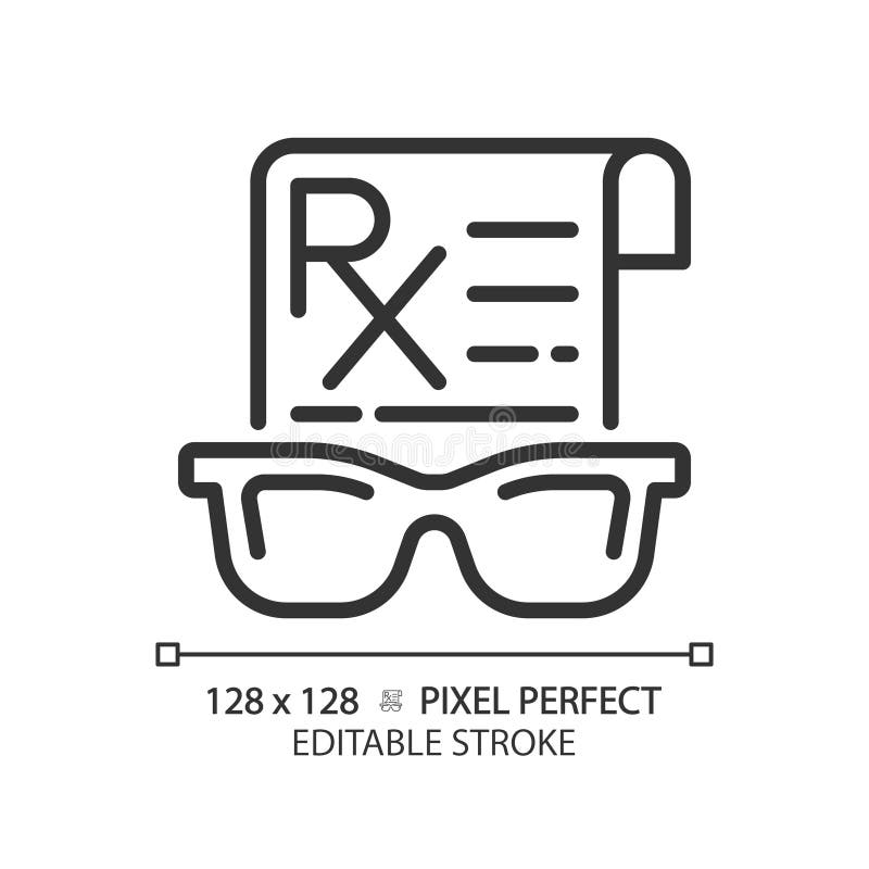 2D Thin Linear Black Spectacles Prescription Icon Stock Vector ...
